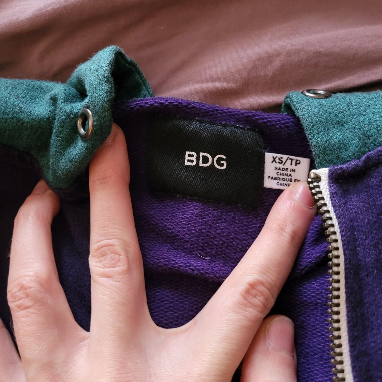 Cute deep purple and green hoodie, brand BDG, sort... - Depop