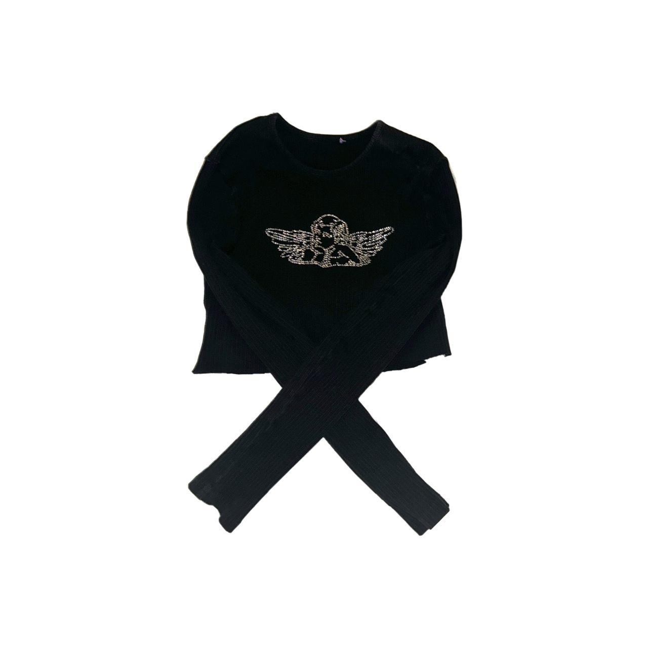 Edikted black ribbed robes tone angle long sleeve... | Depop