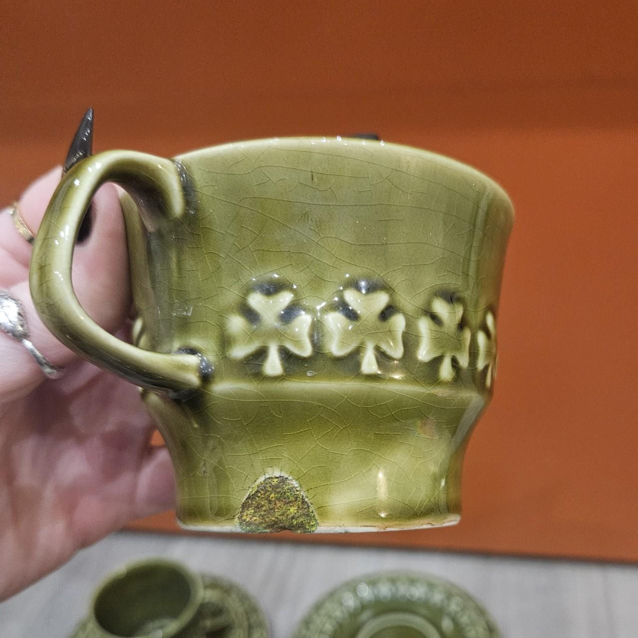 Vintage MCM Irish Celtic Connemara Earthenware Green... - Depop