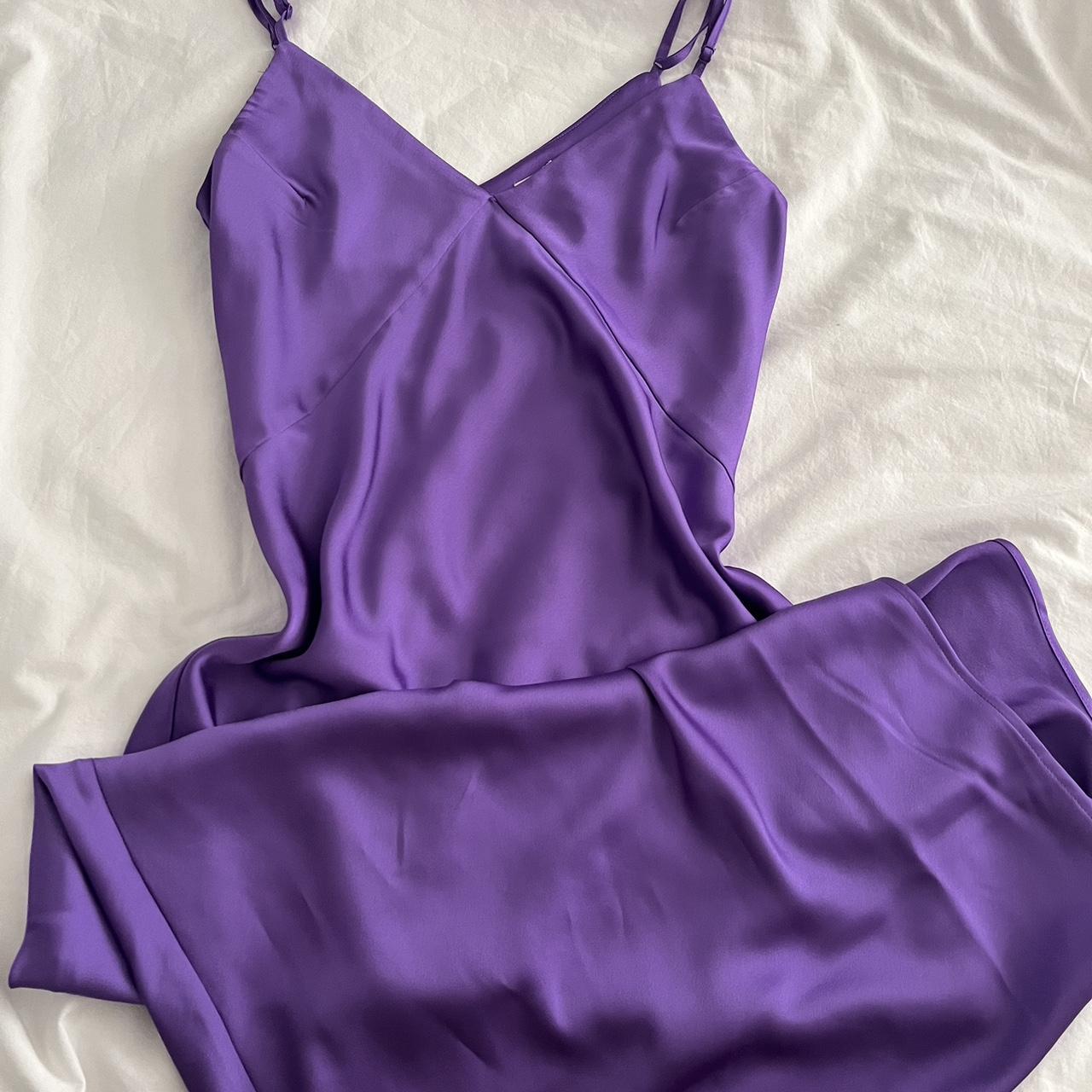Purple silk dress Worn only once 💜 (long) - Depop