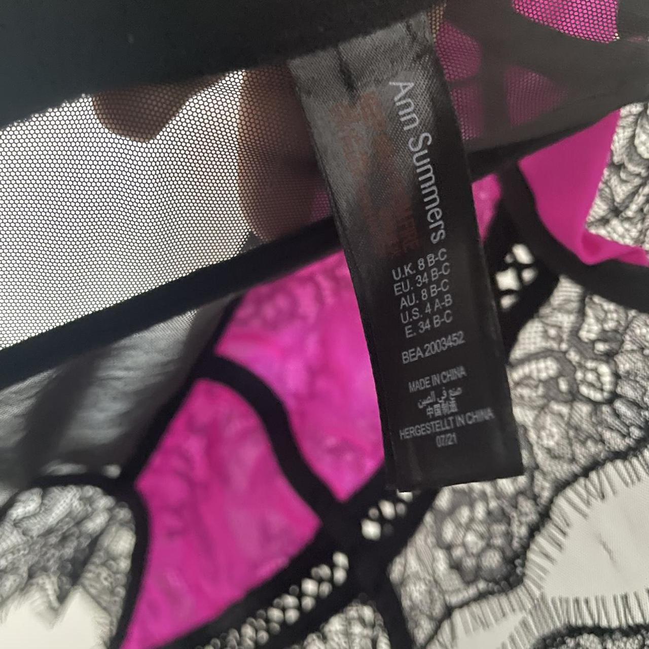 Ann Summers Womens Black And Pink Corset Depop