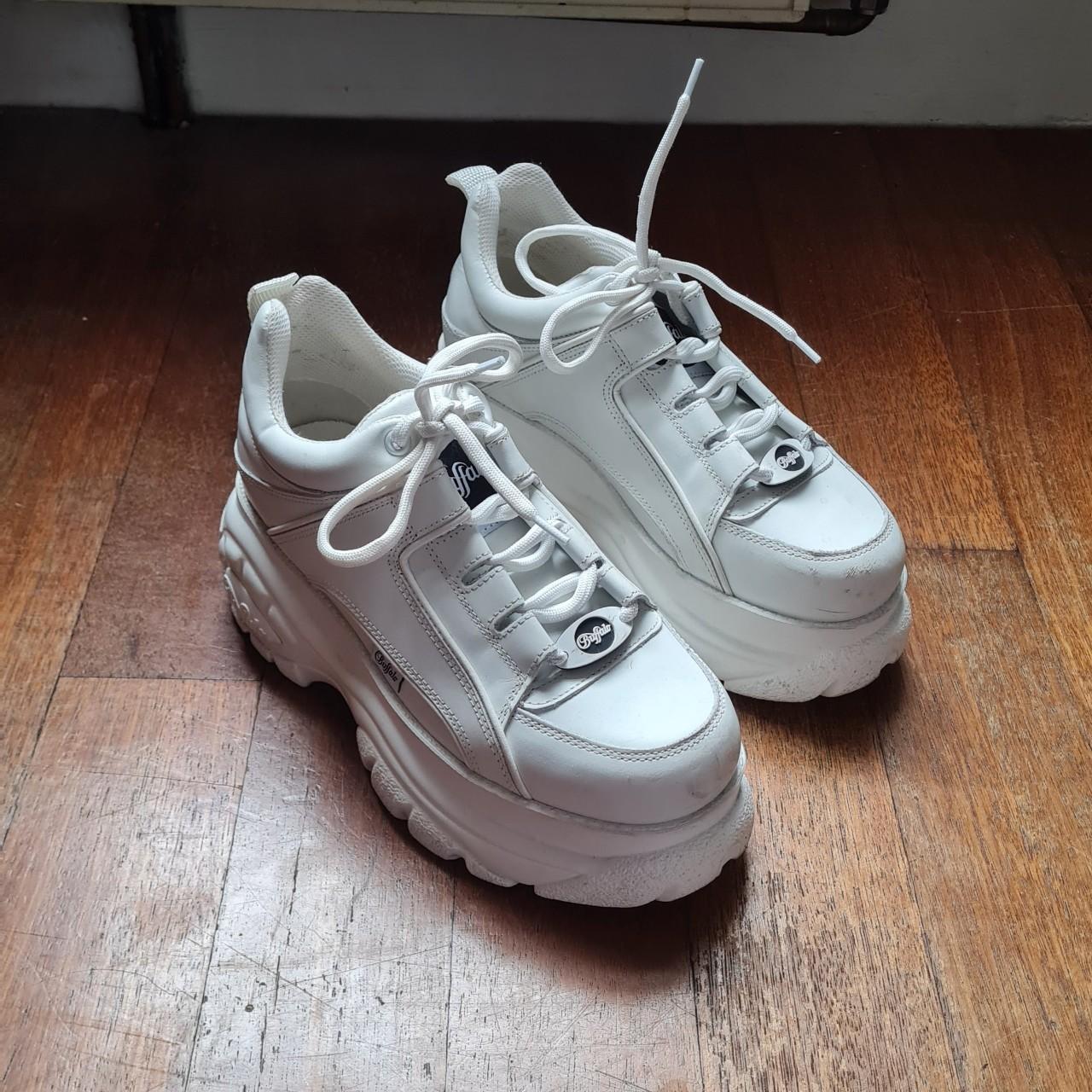 White Buffalo Platform Trainers Like new, only worn... - Depop