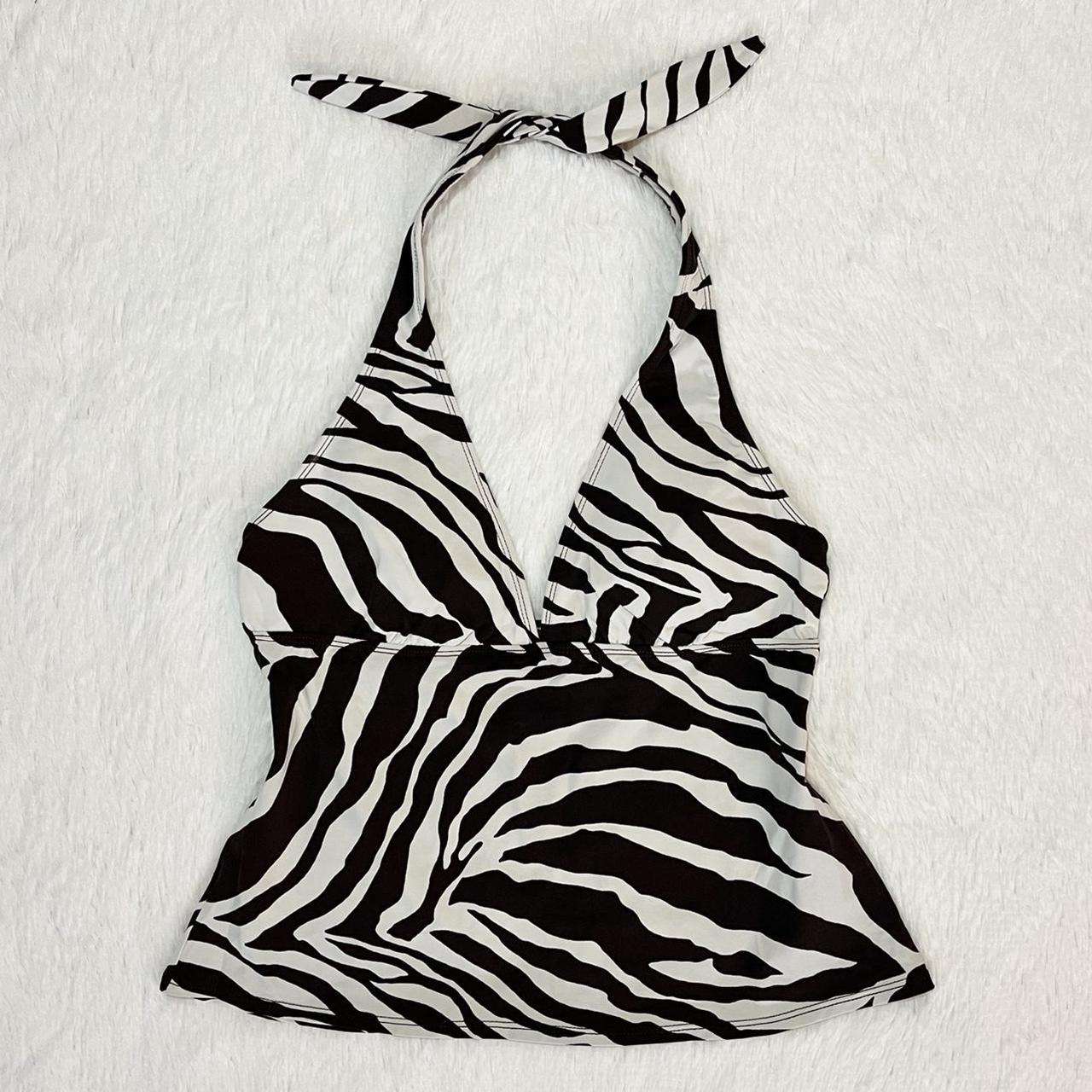 La Blanca Women's Brown and White Bikini-and-tankini-tops | Depop