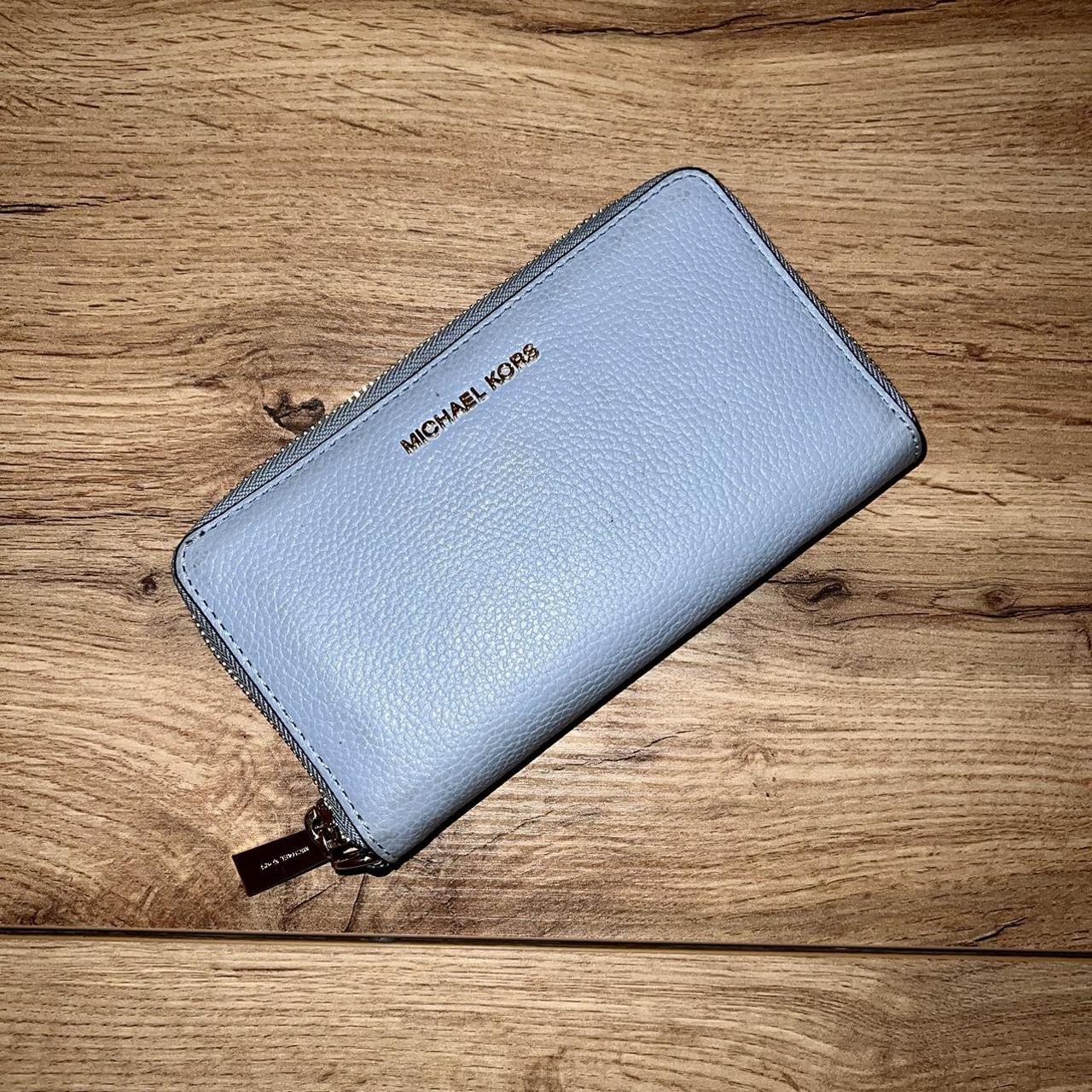Michael Kors Women's Blue and Gold Wallet-purses | Depop