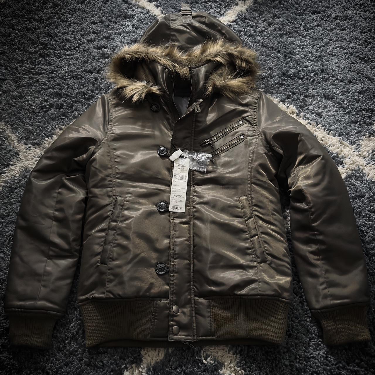 Fuga Faux Fur Trim Bomber Jacket For sale is a... - Depop