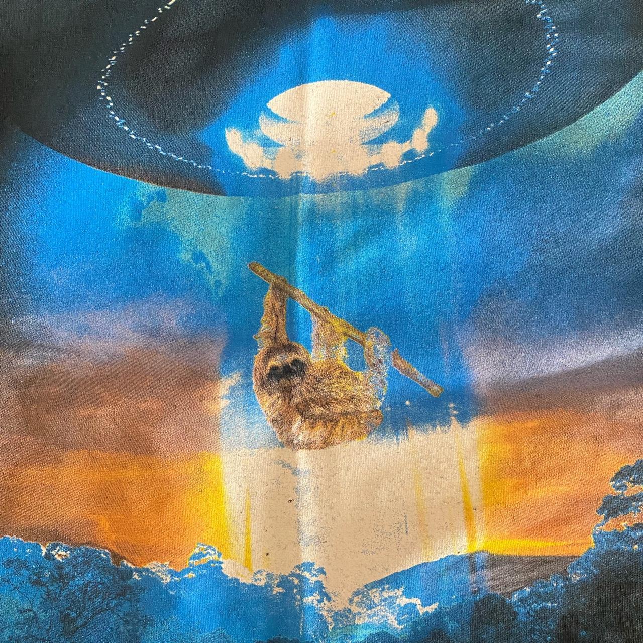 Sloth Alien Abduction T-Shirt 100% cotton True to... - Depop