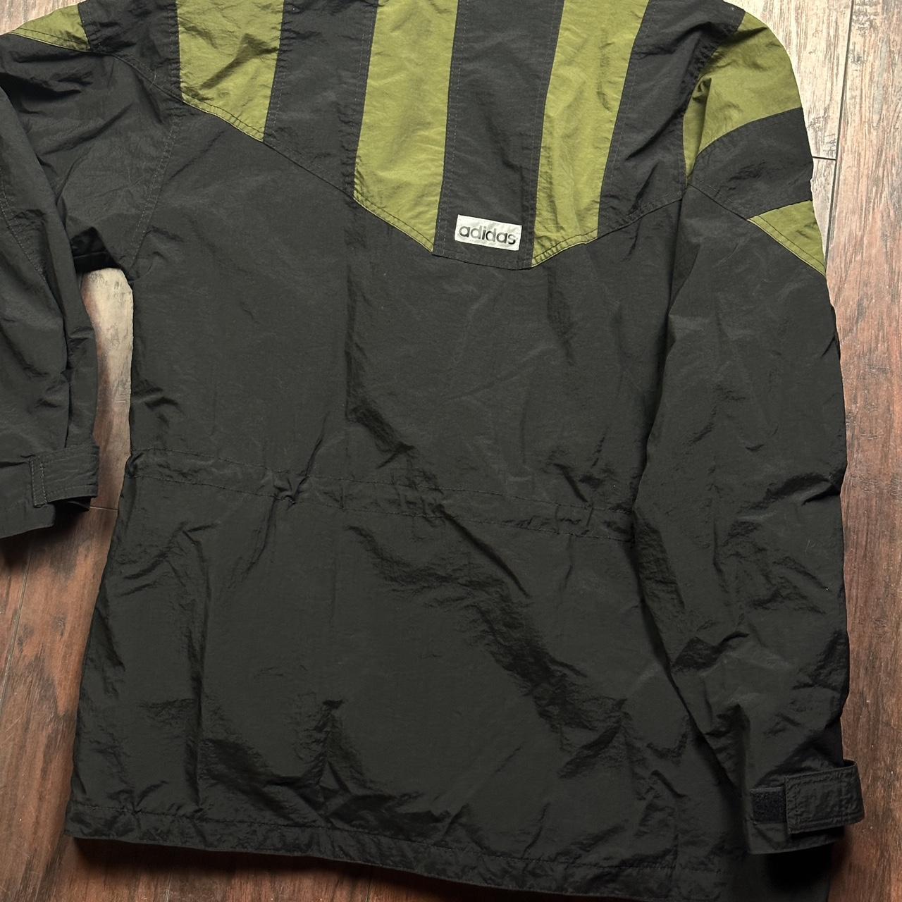 3M Adidas heavy zip-up windbreaker jacket Black/... - Depop
