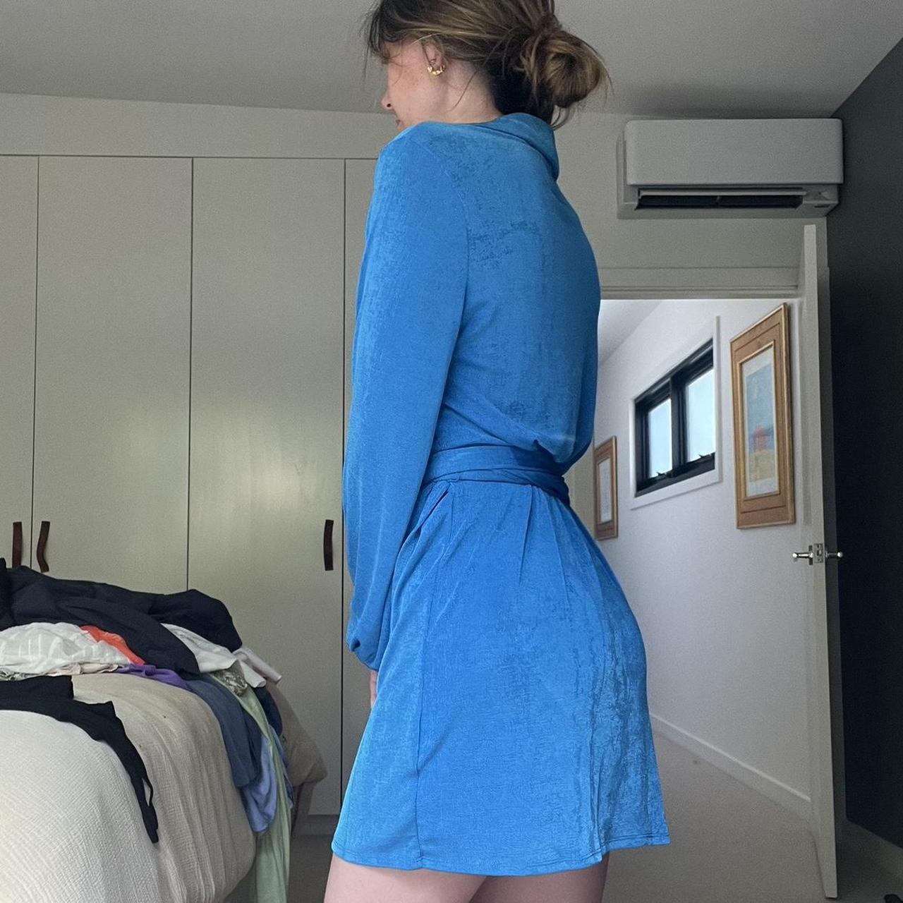 Princess Polly blue wrap mini... - Depop