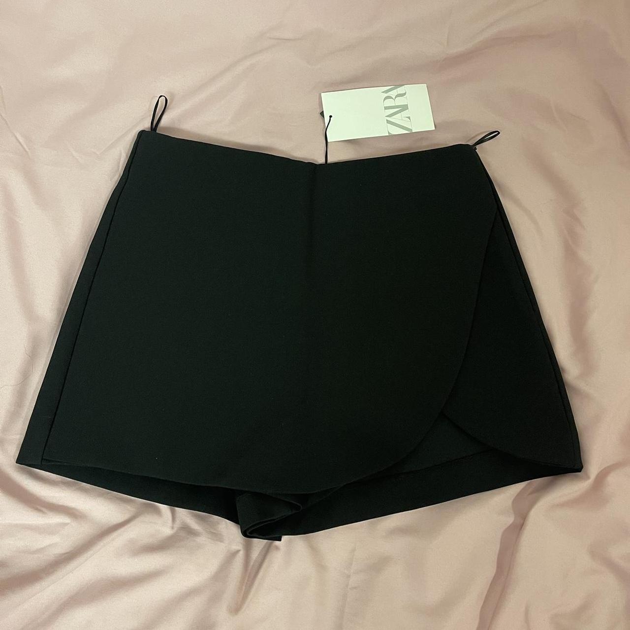 zara black mini skort - xs - brand new with tags... - Depop