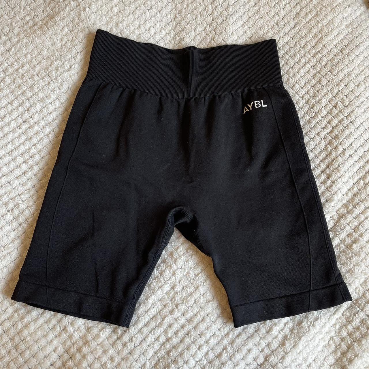 aybl black seamless cycling shorts - small - have... - Depop
