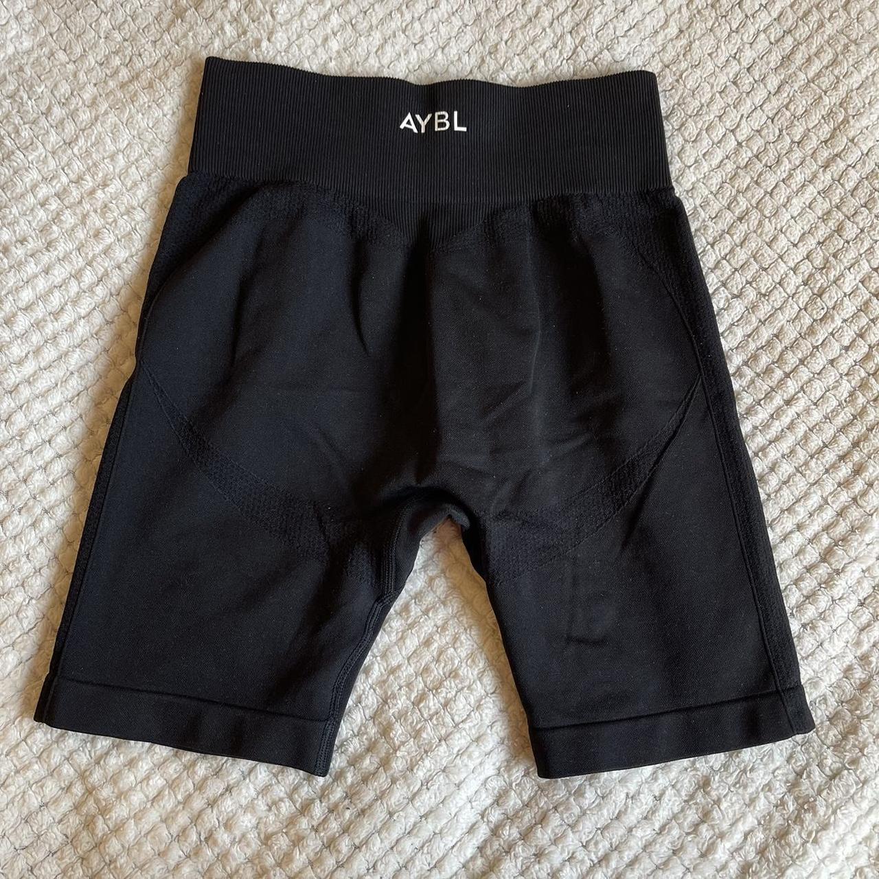 aybl black seamless cycling shorts - small - have... - Depop