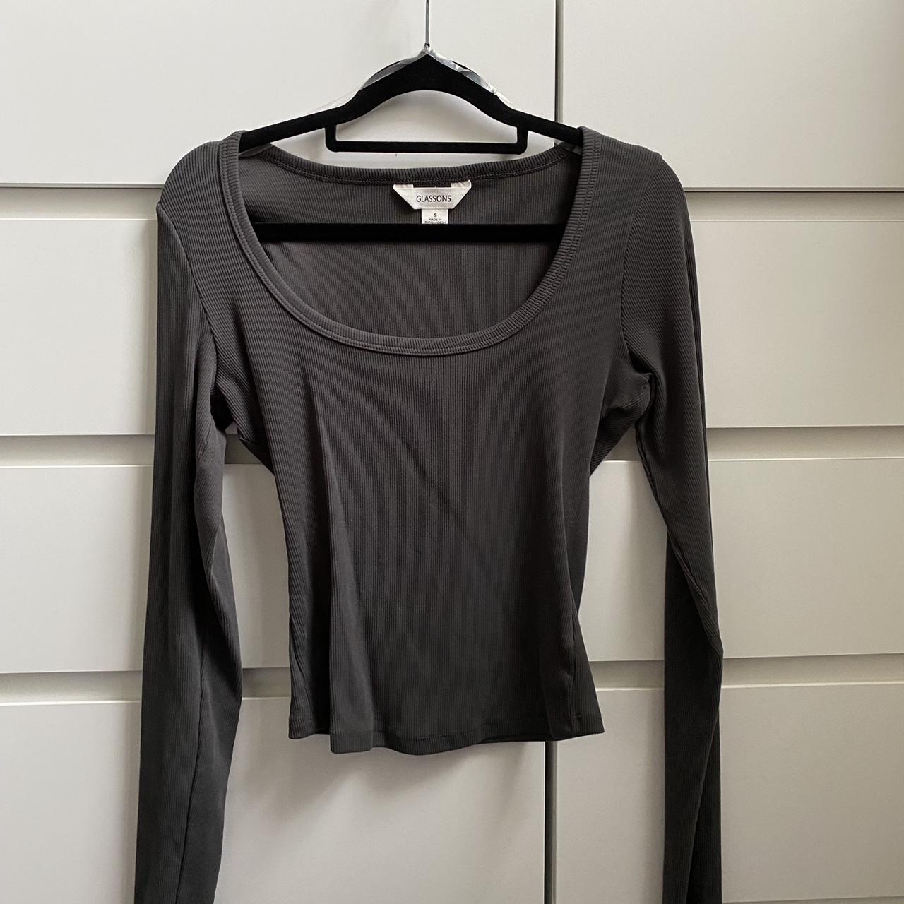 glassons grey scoop neck long sleeve 🩶 … size :... | Depop