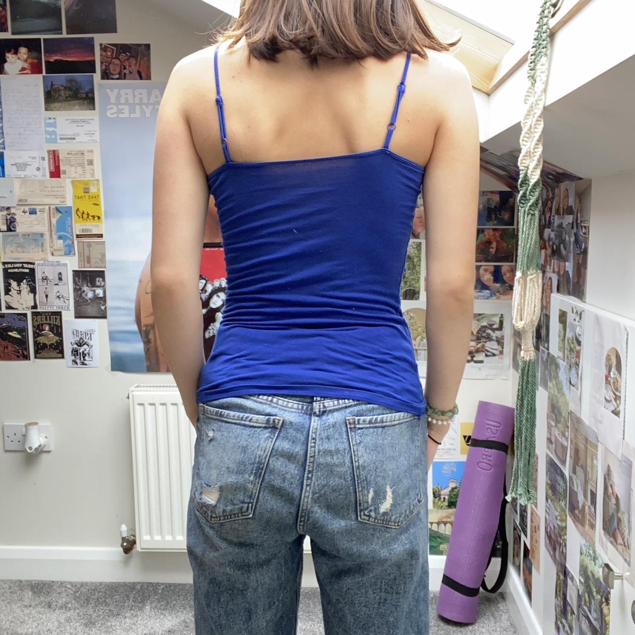 Blue Primark Stretchy Cami Top UK Size... - Depop