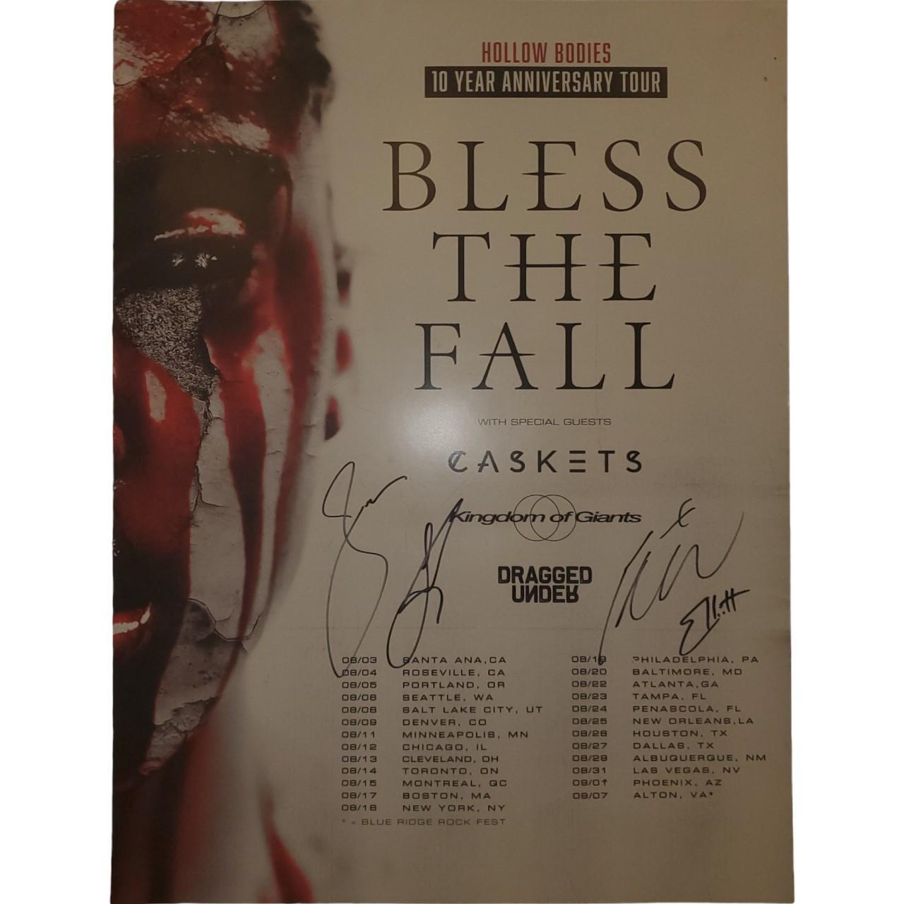 Blessthefall signed 2023 tour poster VIP. Signed by... - Depop
