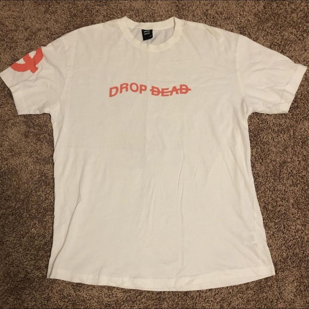 Dropdead Men's White and Red T-shirt | Depop