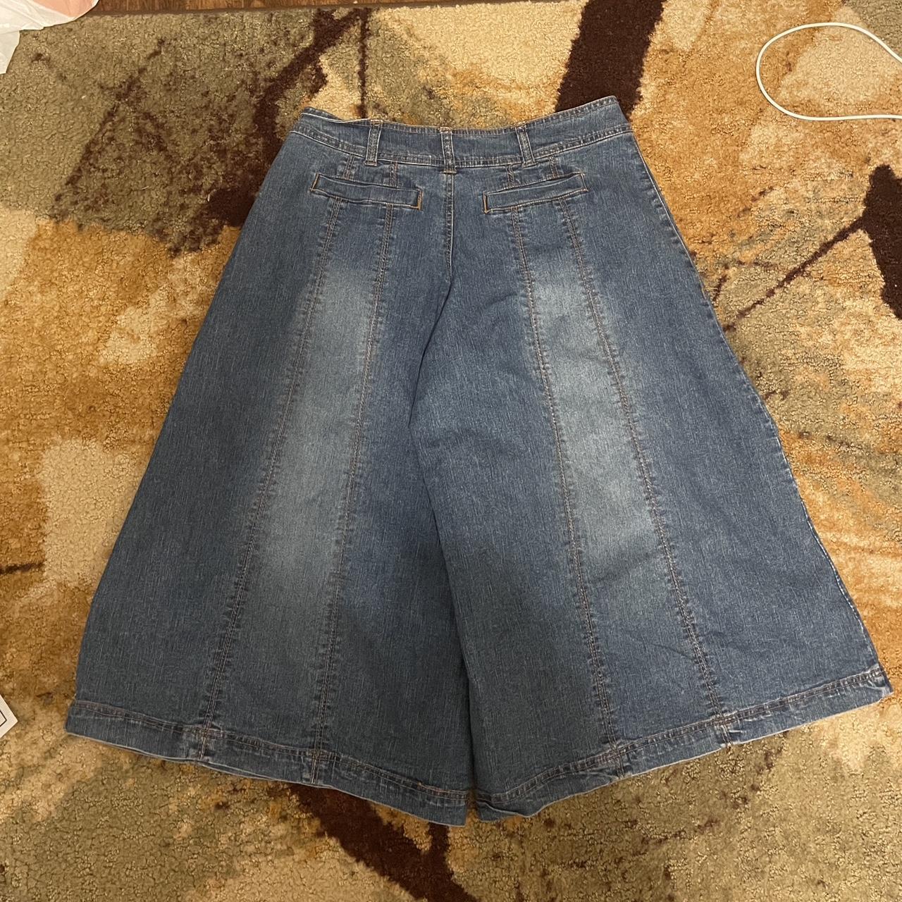 dark wash denim jorts adorable jorts with a nice... - Depop
