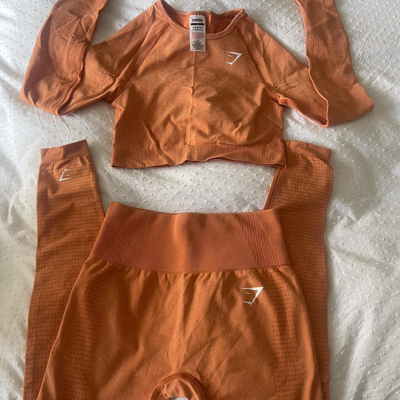 Gymshark Apricot Orange Marl Seamless Set Both size... - Depop