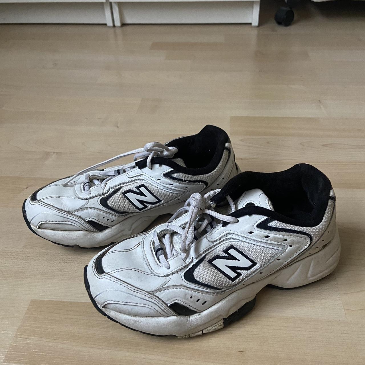 - New Balance 452 white & black trainers - Bought... - Depop