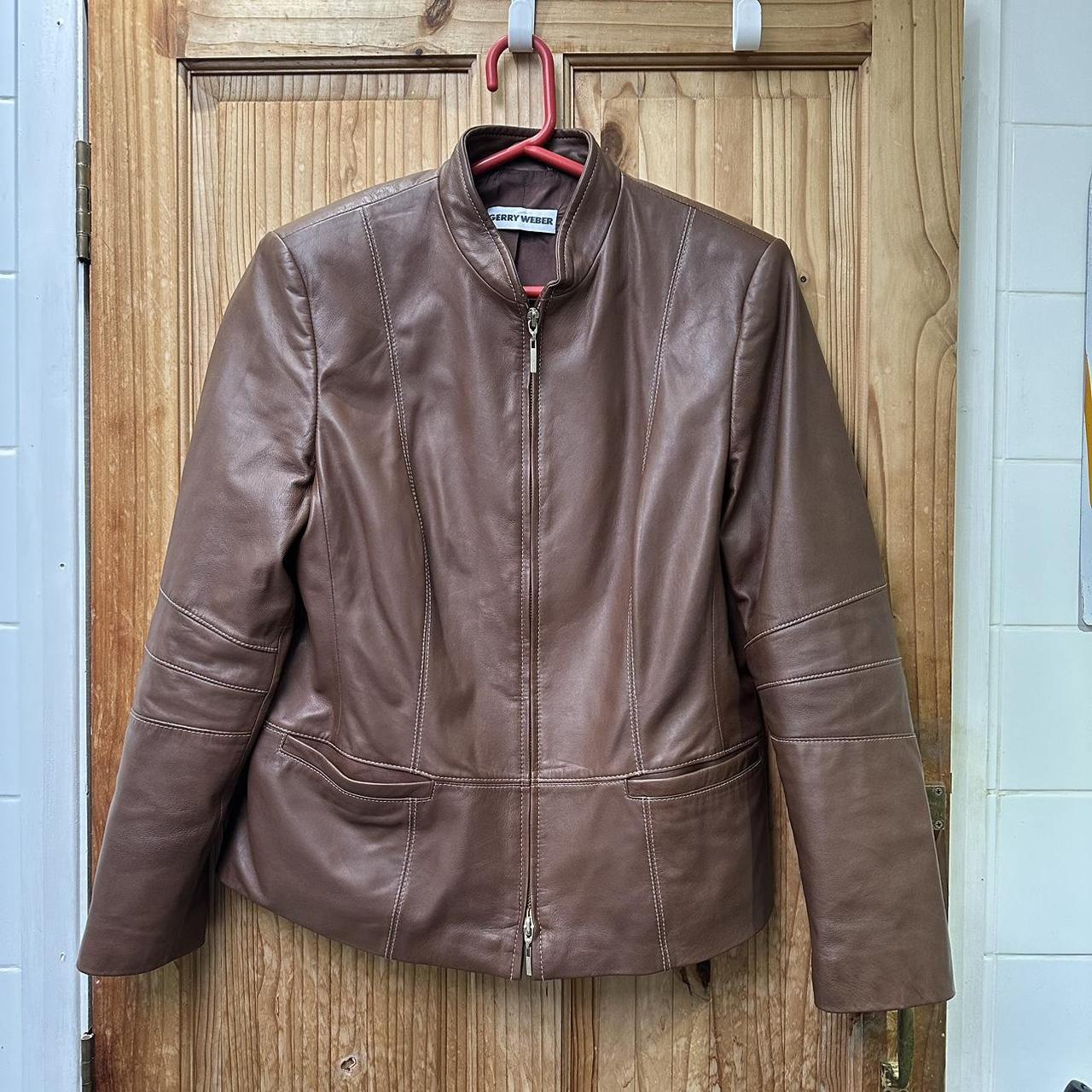GERRY WEBER vintage real leather brown jacket. Napa... - Depop