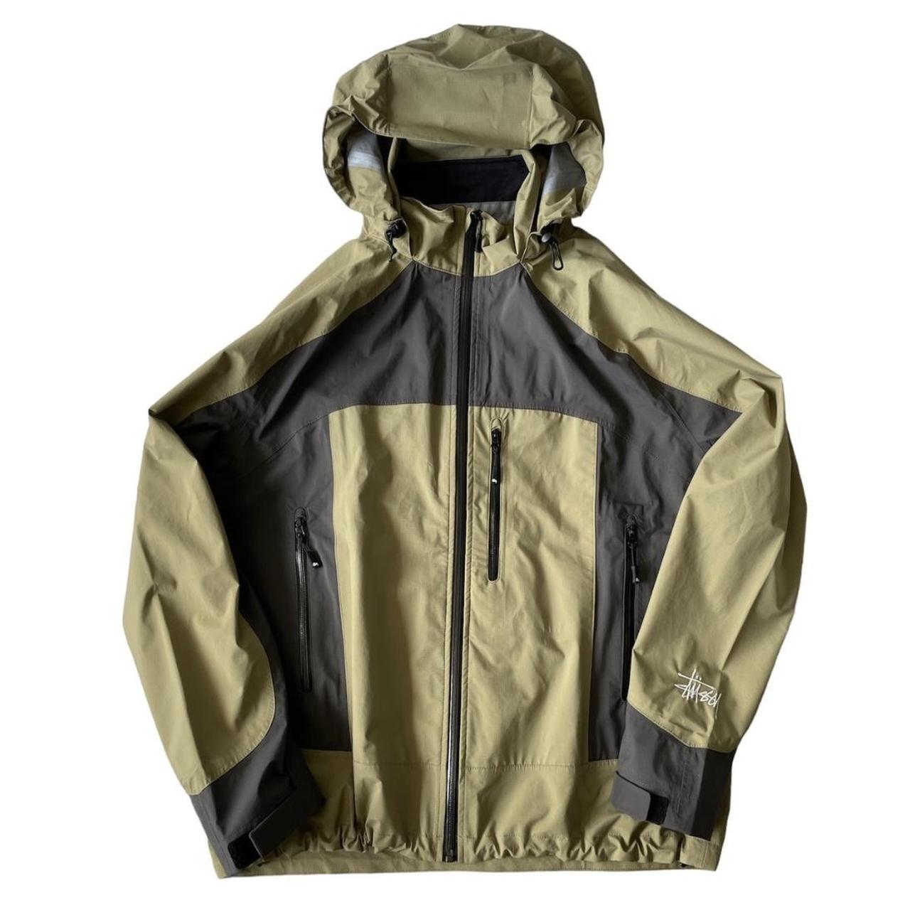 Stussy Taped Seam Rail Rain shell Jacket beige grey... - Depop