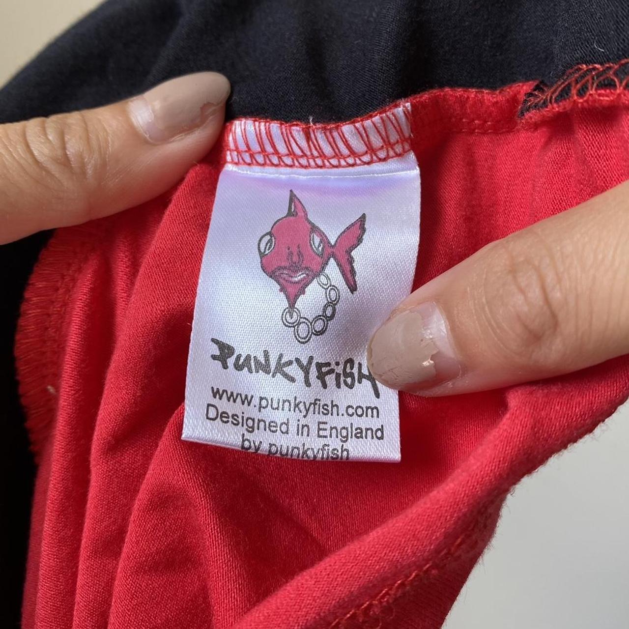 Punky fish red black cut out top Y2k and hard to... - Depop