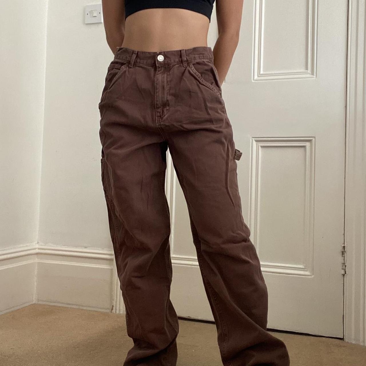 Garage USA brown cargo carpenter jeans Size 7 us... - Depop