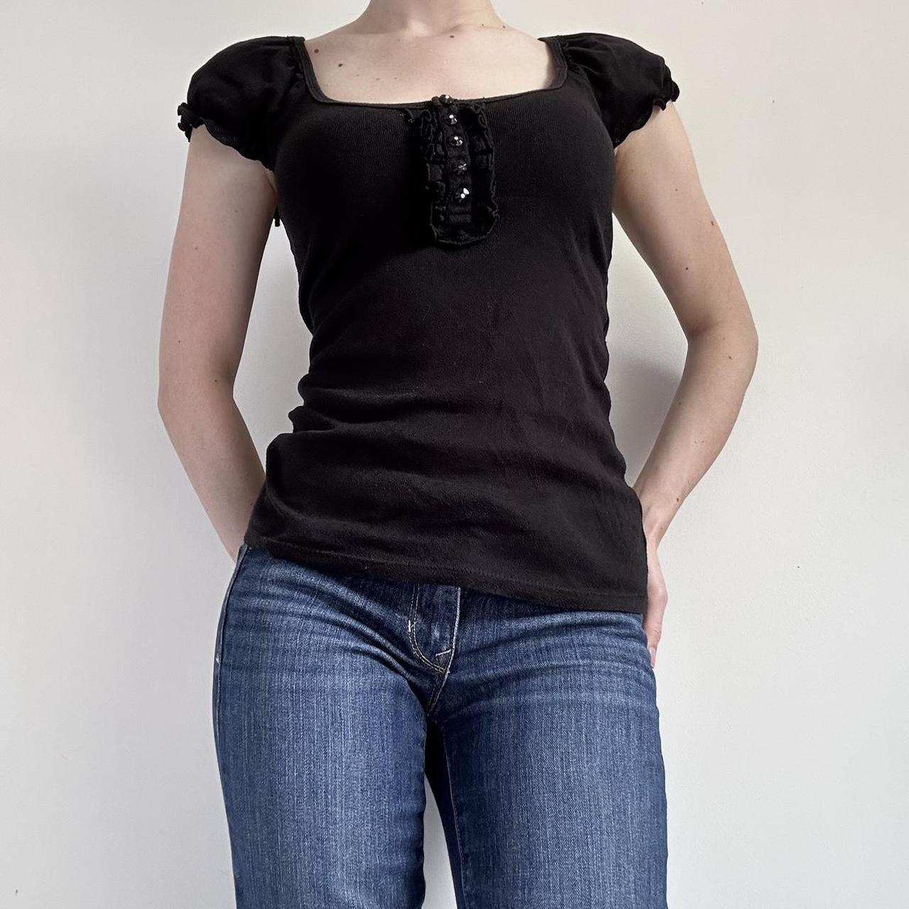 Vintage “Guess” button henley top . Cutest little... - Depop