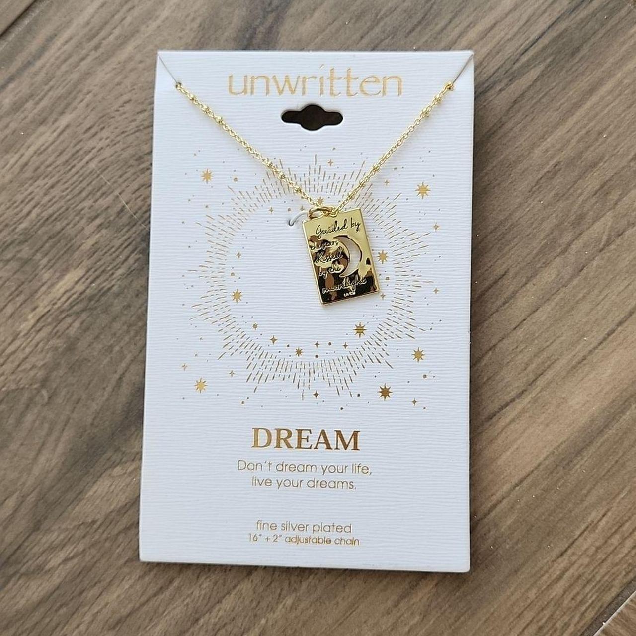 New Gold silver plated chain with "Dream" Charm. 16"... - Depop