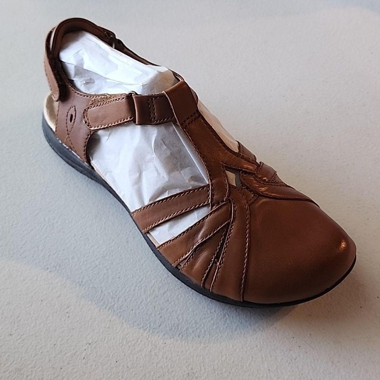 New open shoes in alpaca brown. Sierra with velcro... - Depop