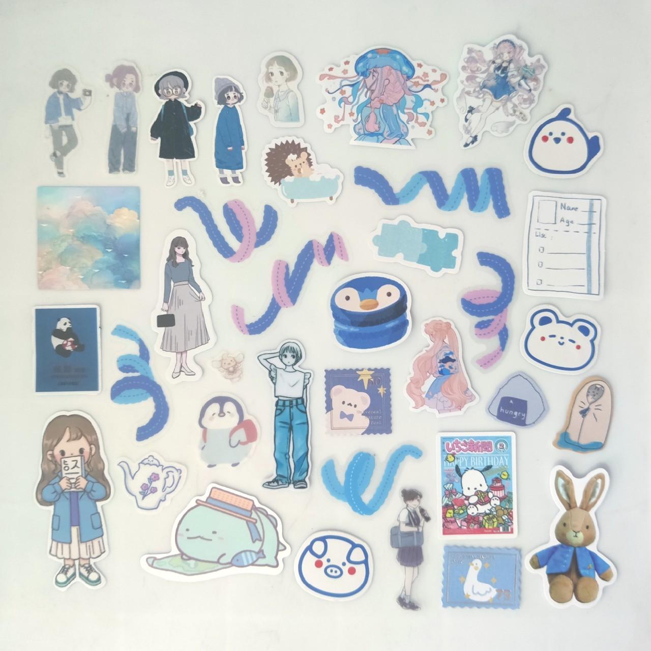 Blue sticker bundle (37pc) 💙 A variety of cute blue... - Depop