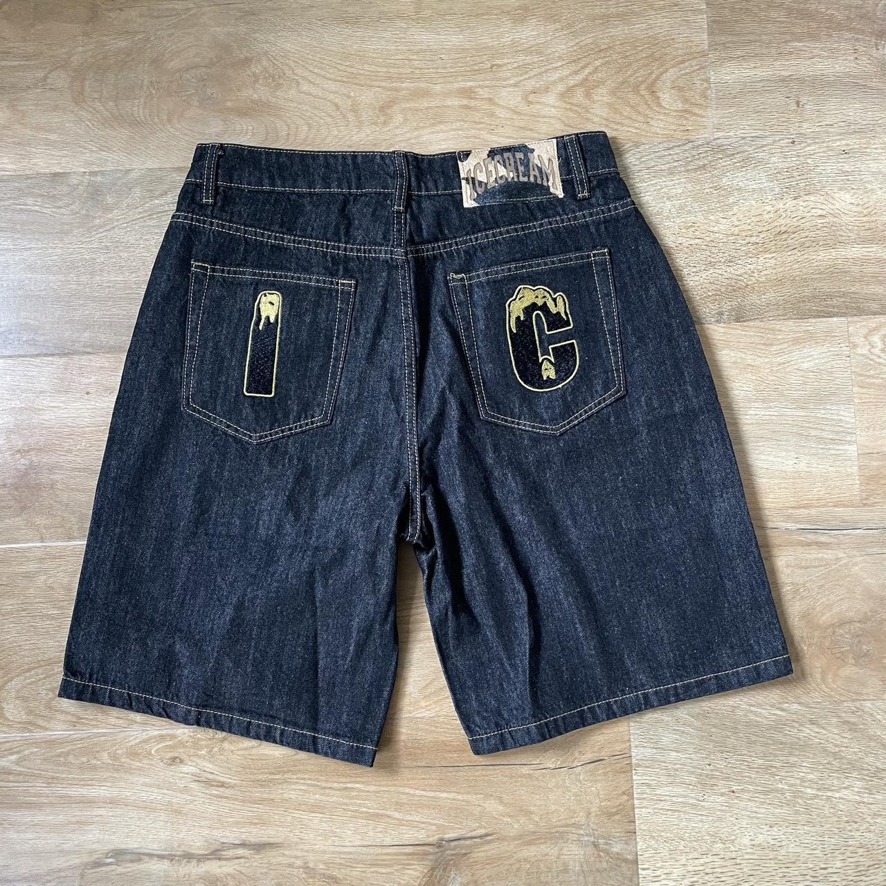 ICE CREAM BBC RUNNING DOG DENIM SHORTS JORTS... - Depop