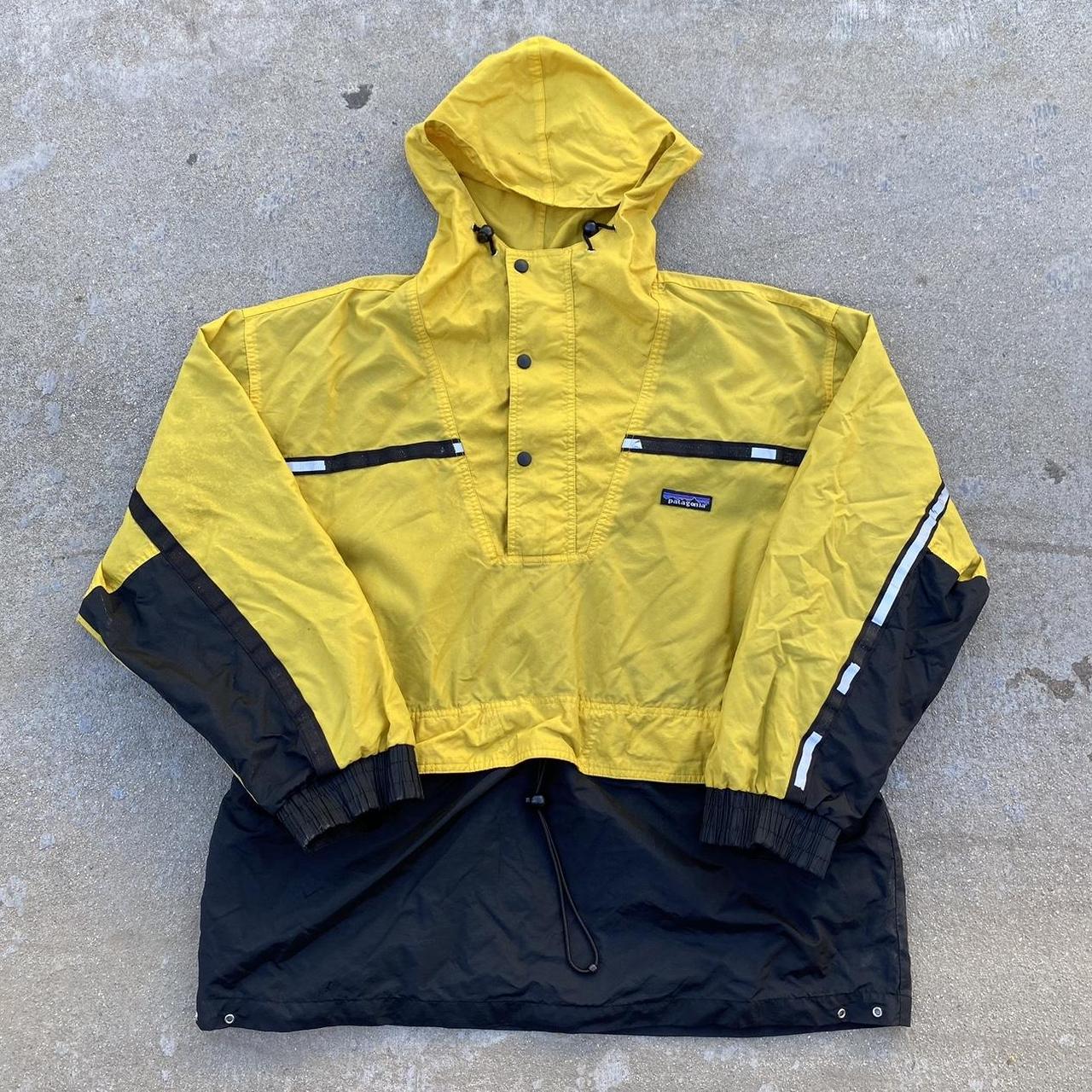 Patagonia Men's Yellow and Black Jacket | Depop