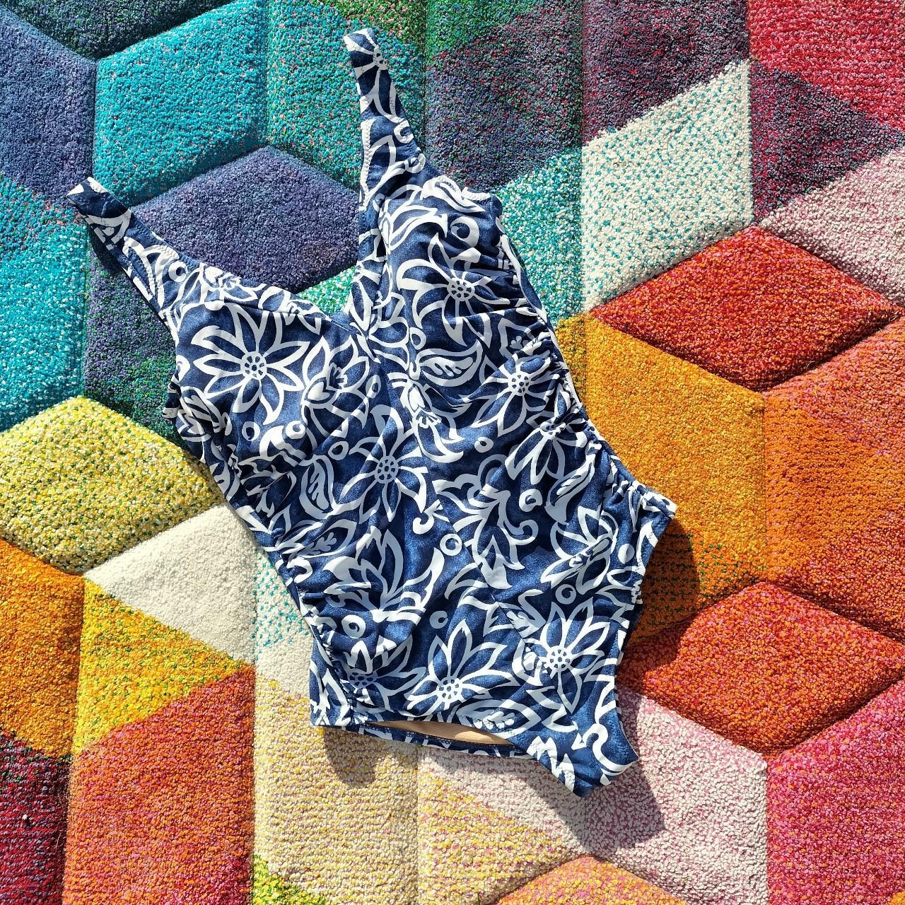 00s Hawaiian one-piece bathers 🌟v neckline 🌟Low cut... - Depop