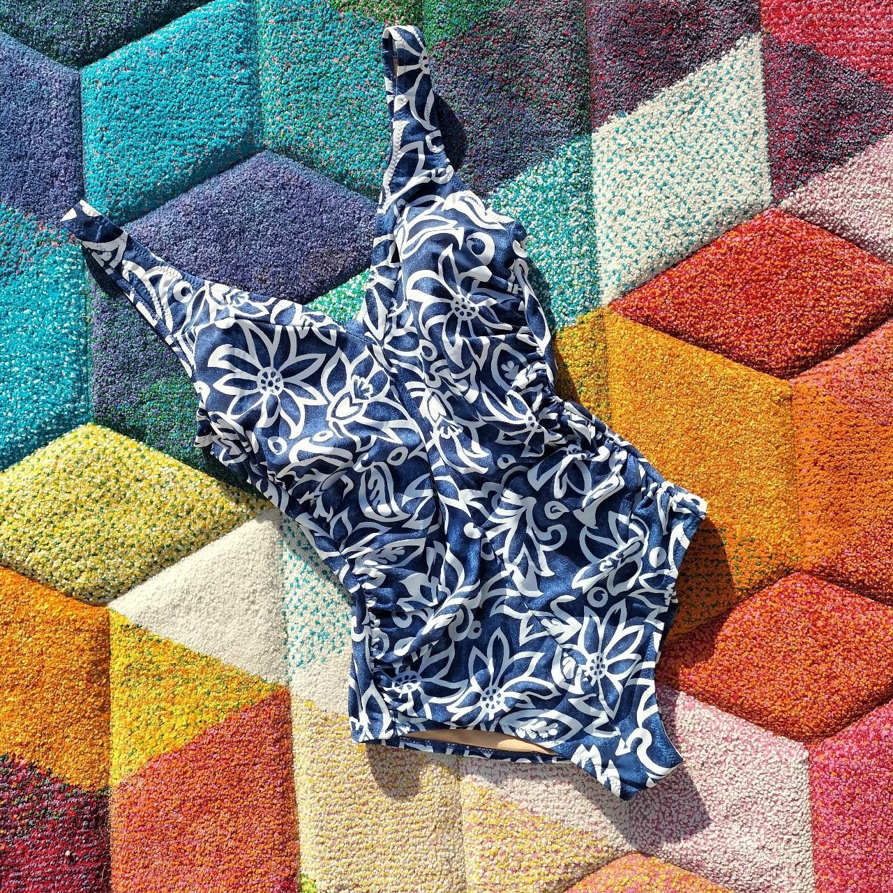 00s Hawaiian one-piece bathers 🌟v neckline 🌟Low cut... - Depop