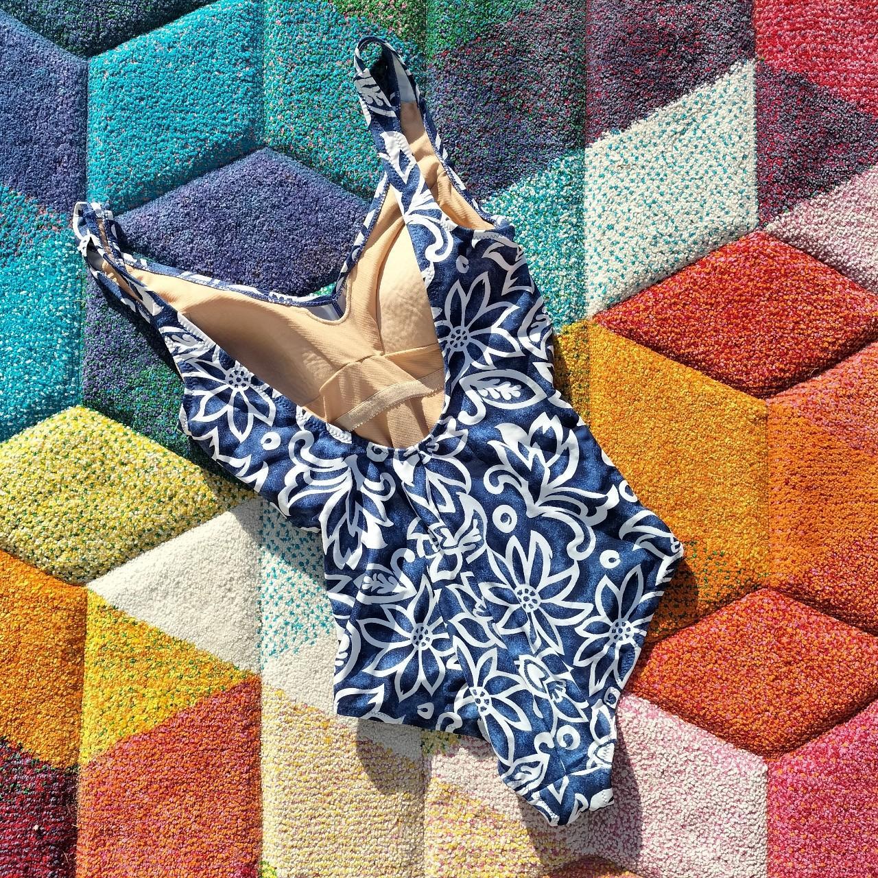 00s Hawaiian one-piece bathers 🌟v neckline 🌟Low cut... - Depop