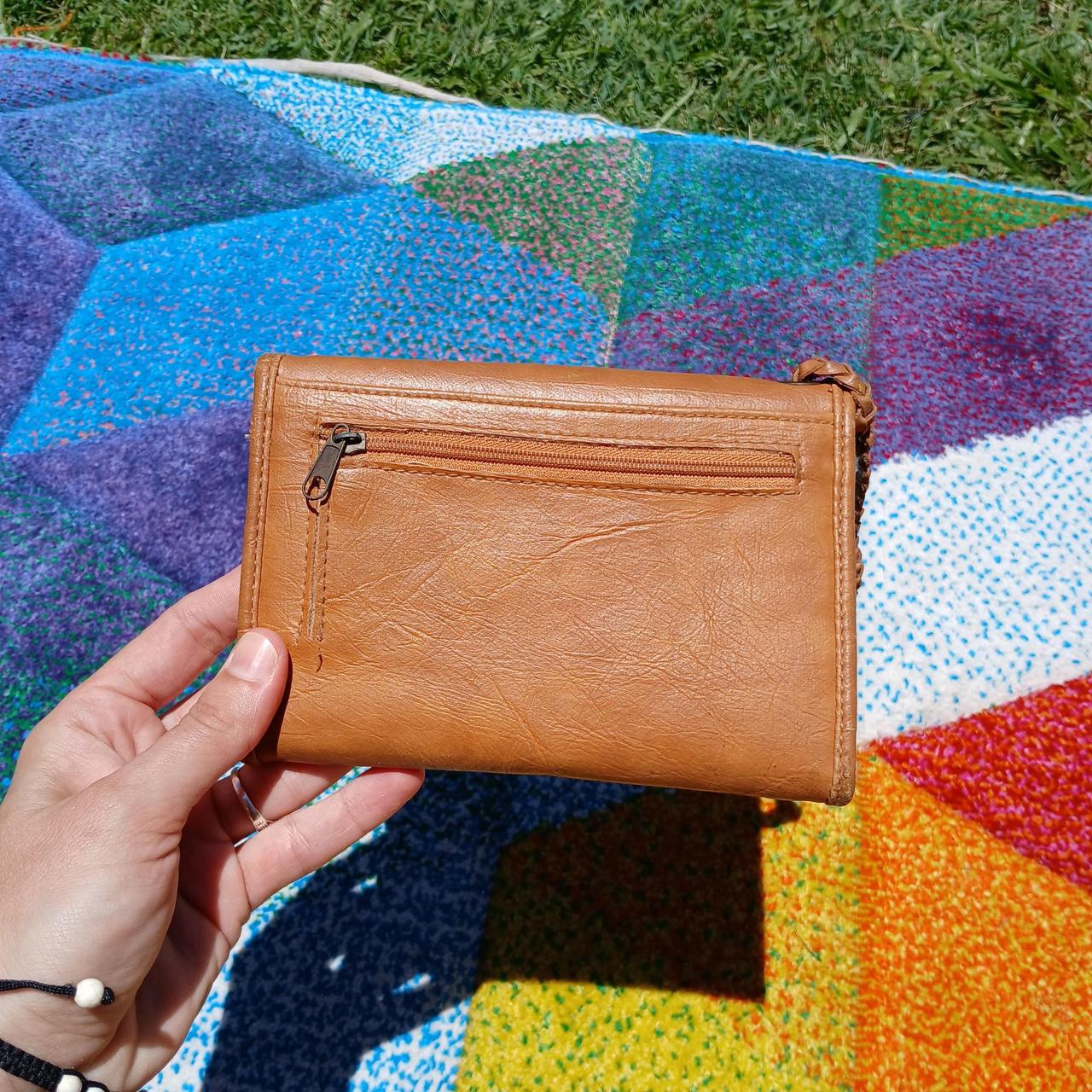 Caramel brown leather Element wallet Unsure if faux... - Depop