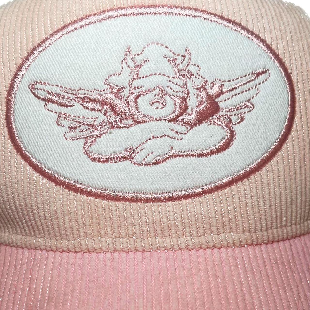 bubble gum & light pink corduroy boys lie hat -... - Depop