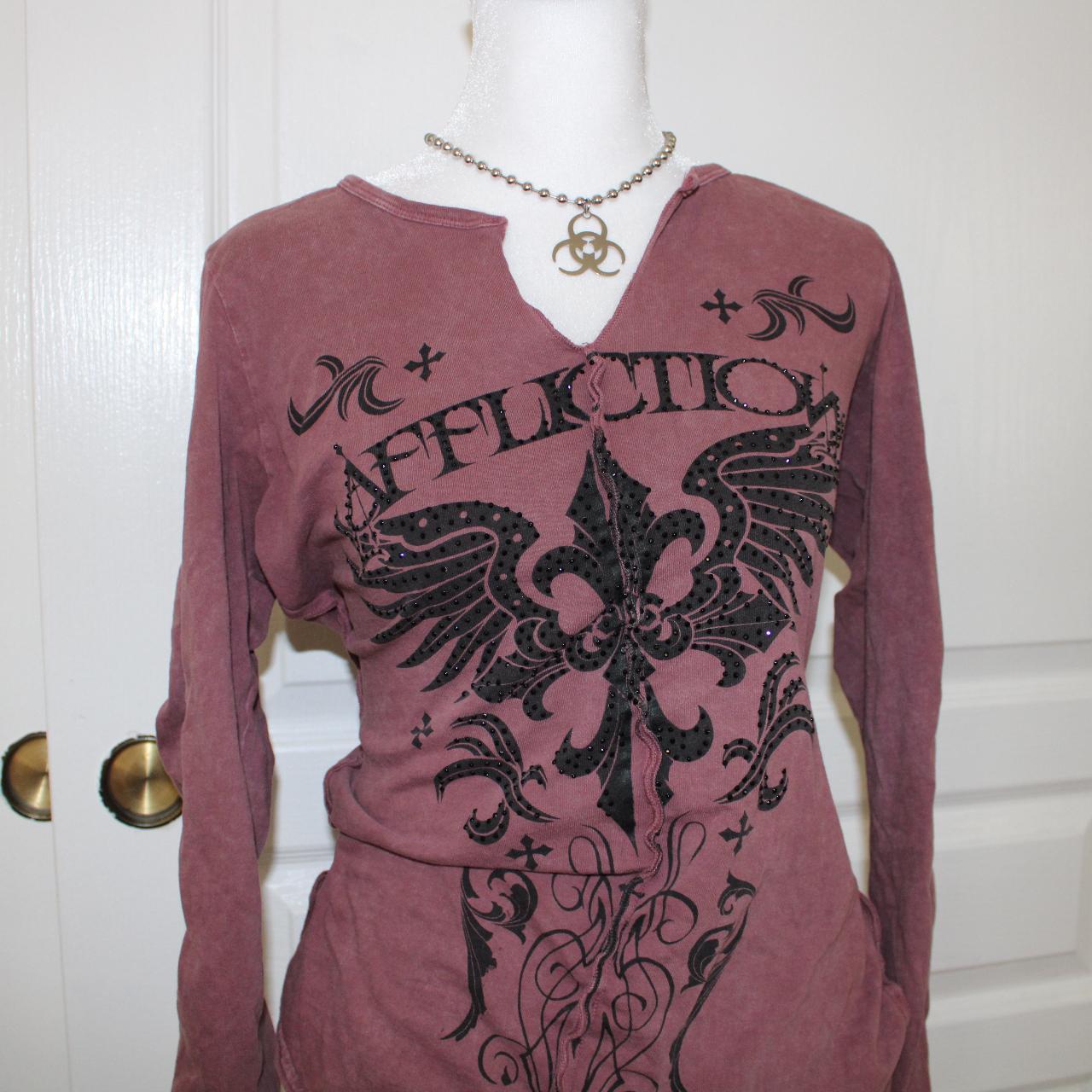 Insane vintage 2000s affliction fluer de lis angel... - Depop