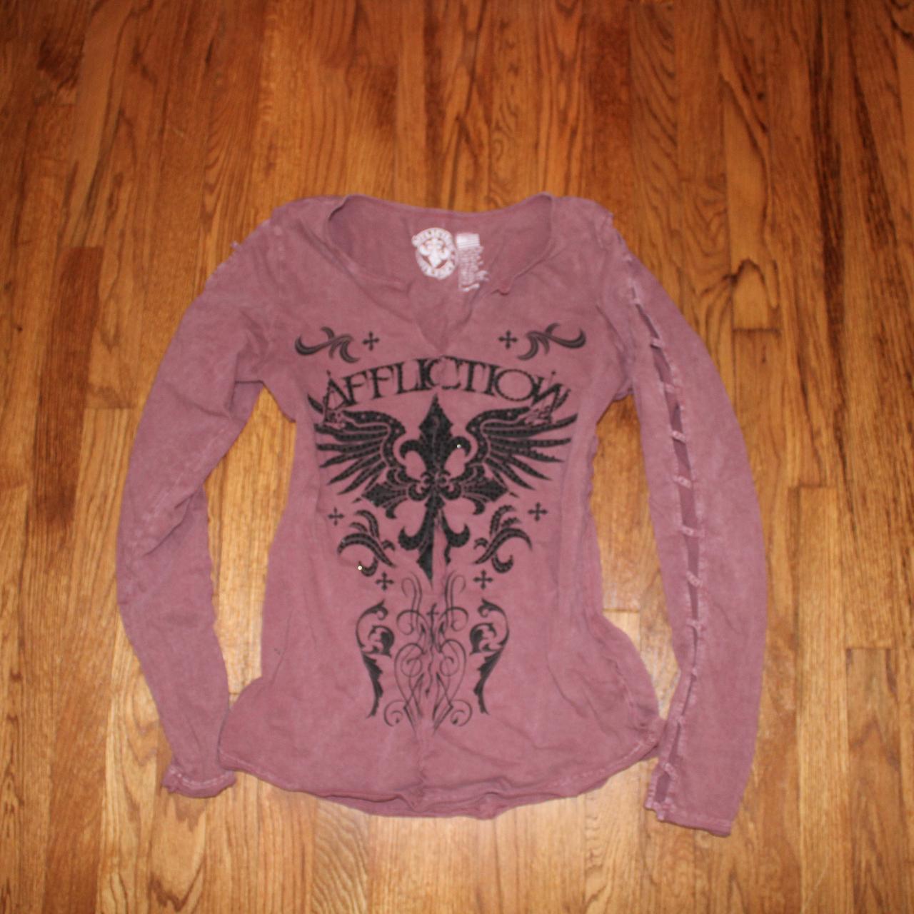 Insane vintage 2000s affliction fluer de lis angel... - Depop