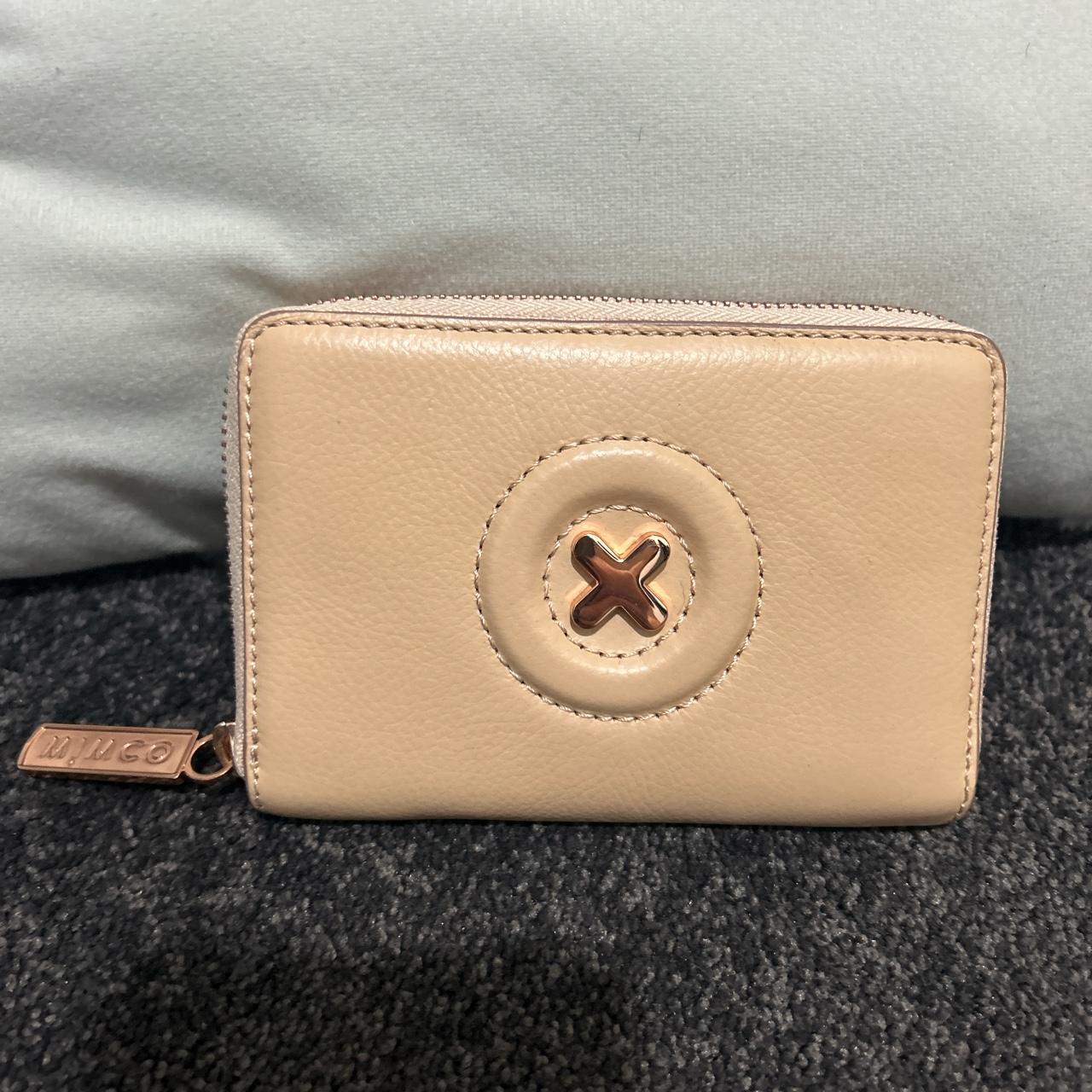 Mimco Wallet / Mini Clutch Tan with Gold Rose Cross... - Depop
