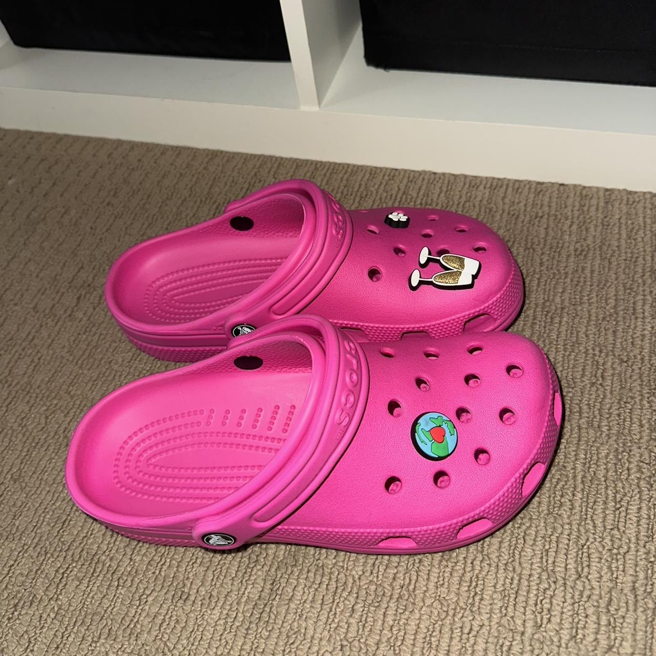 Hot Pink Crocs - worn once In perfect condition!... - Depop