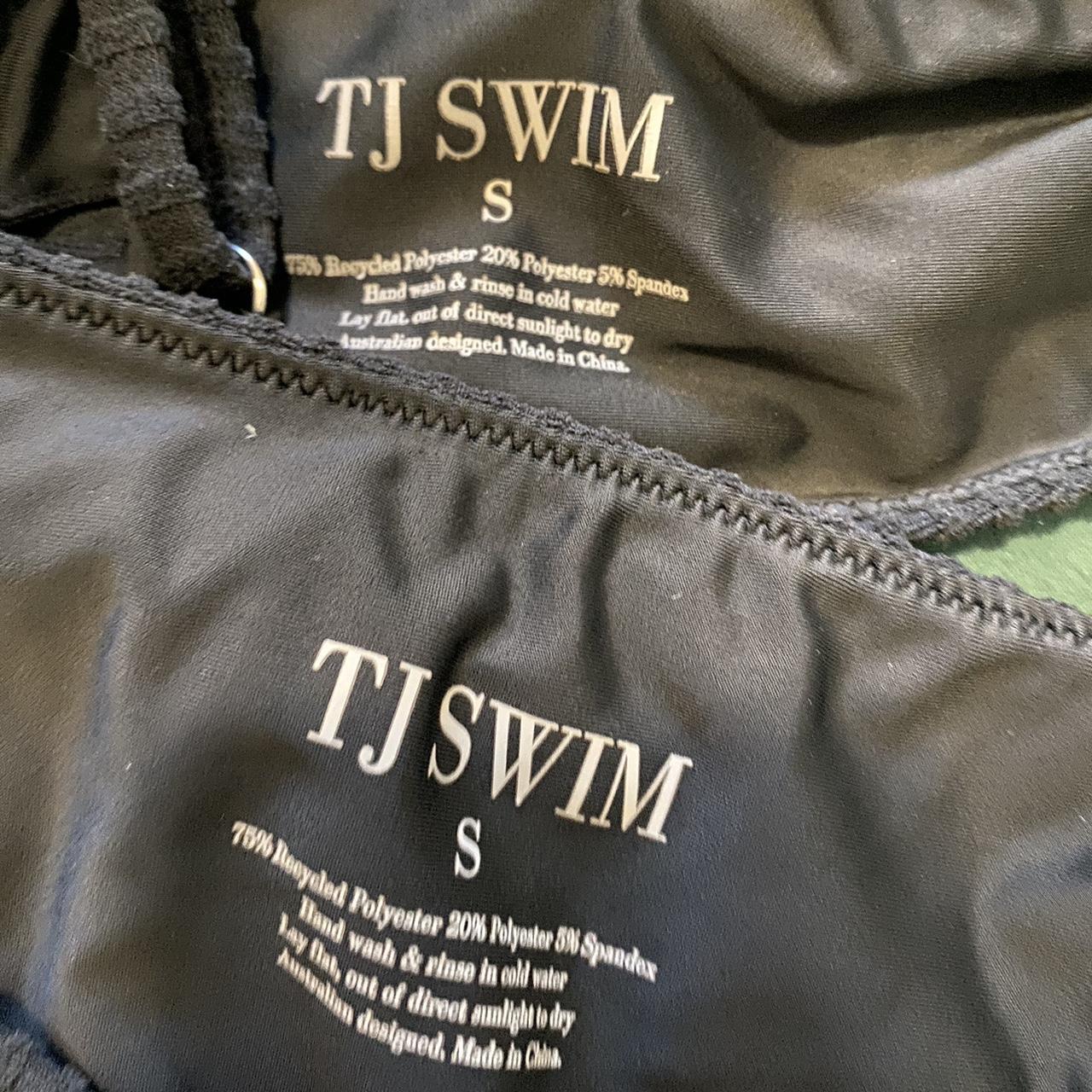 TJ Swim ribbed black bikini set Size small top and... - Depop