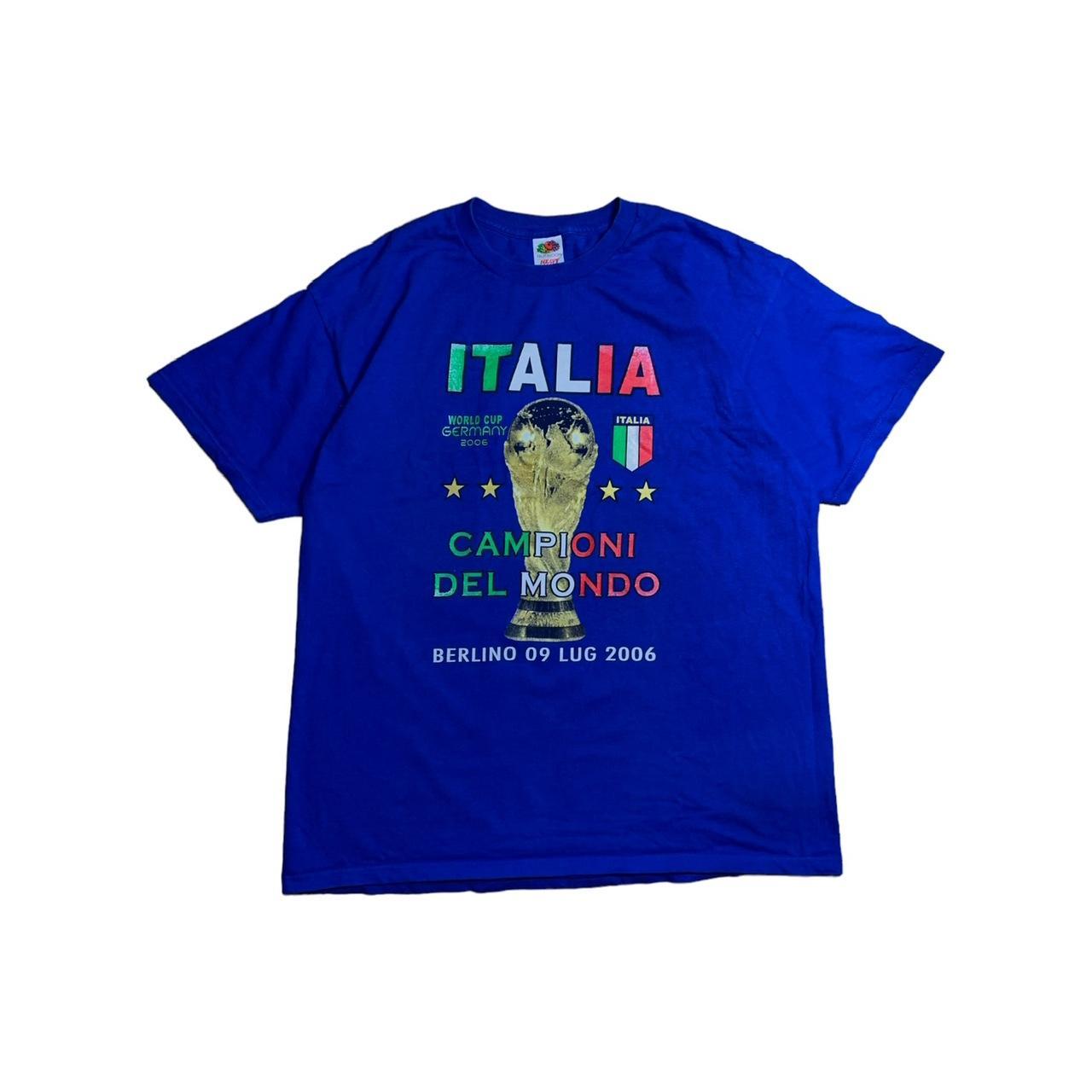 ITALIA BLUE FOOTBALL TOP Italy italia football... - Depop