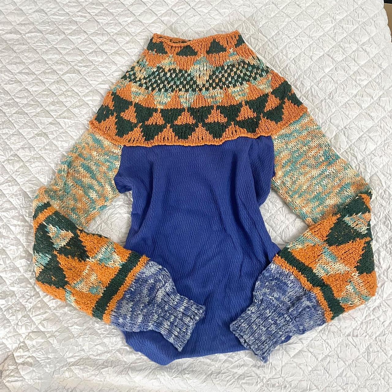 Colorful Knit Sweater Free People Style Only a few... - Depop
