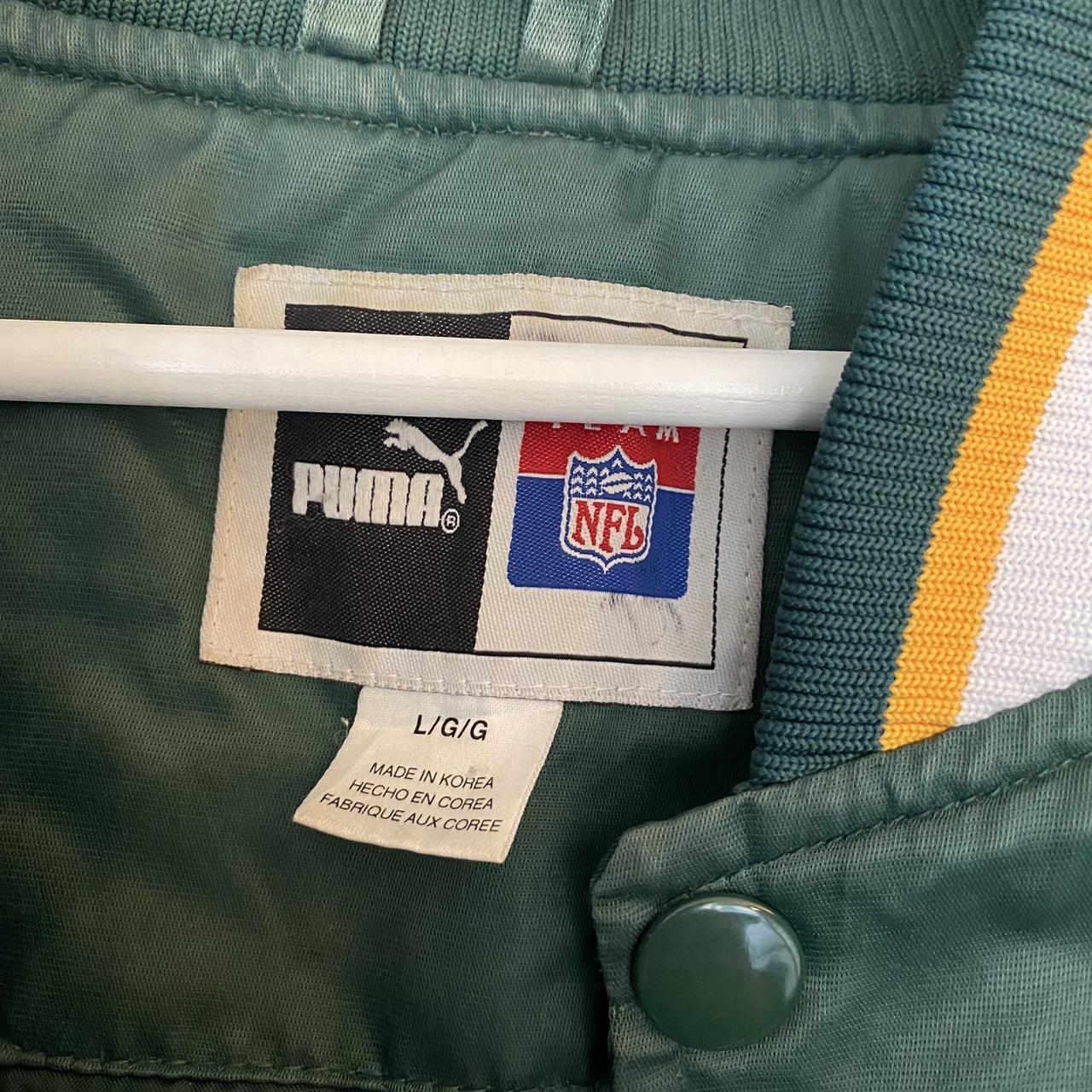 Vintage PUMA Packers NFL bomber varsity jacket. Size... - Depop