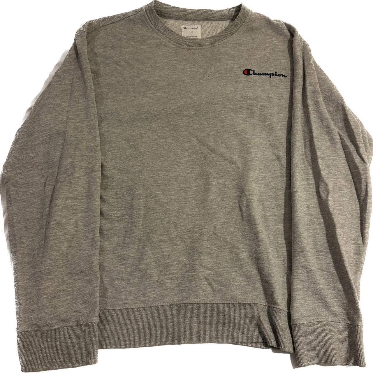 Champion terry cloth crew neck. Size large in grey.... - Depop