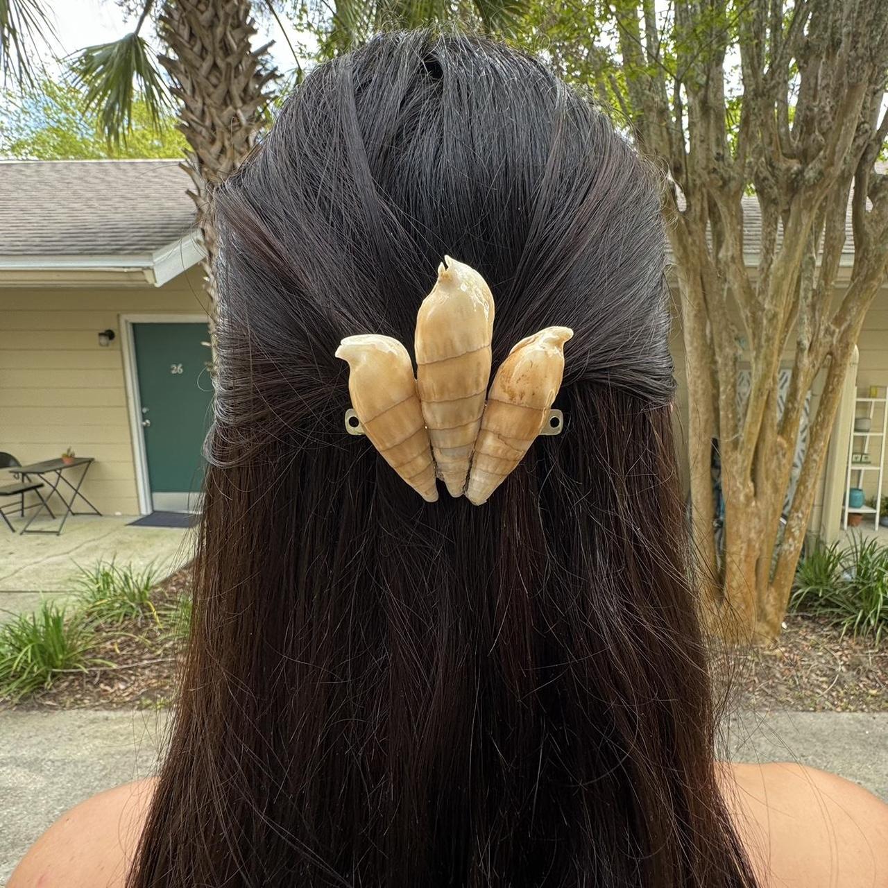 Handmade Shell Hair Clip 🌞🧿 #shell #hair... - Depop