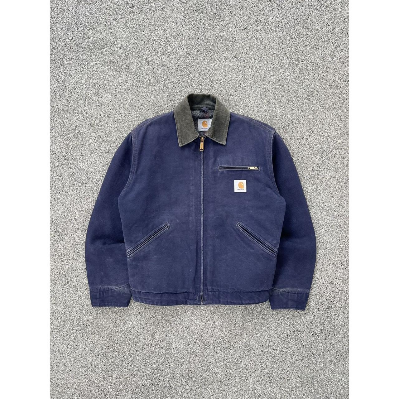Vintage early 90s Carhartt Detroit Jackets J01 NVY... - Depop