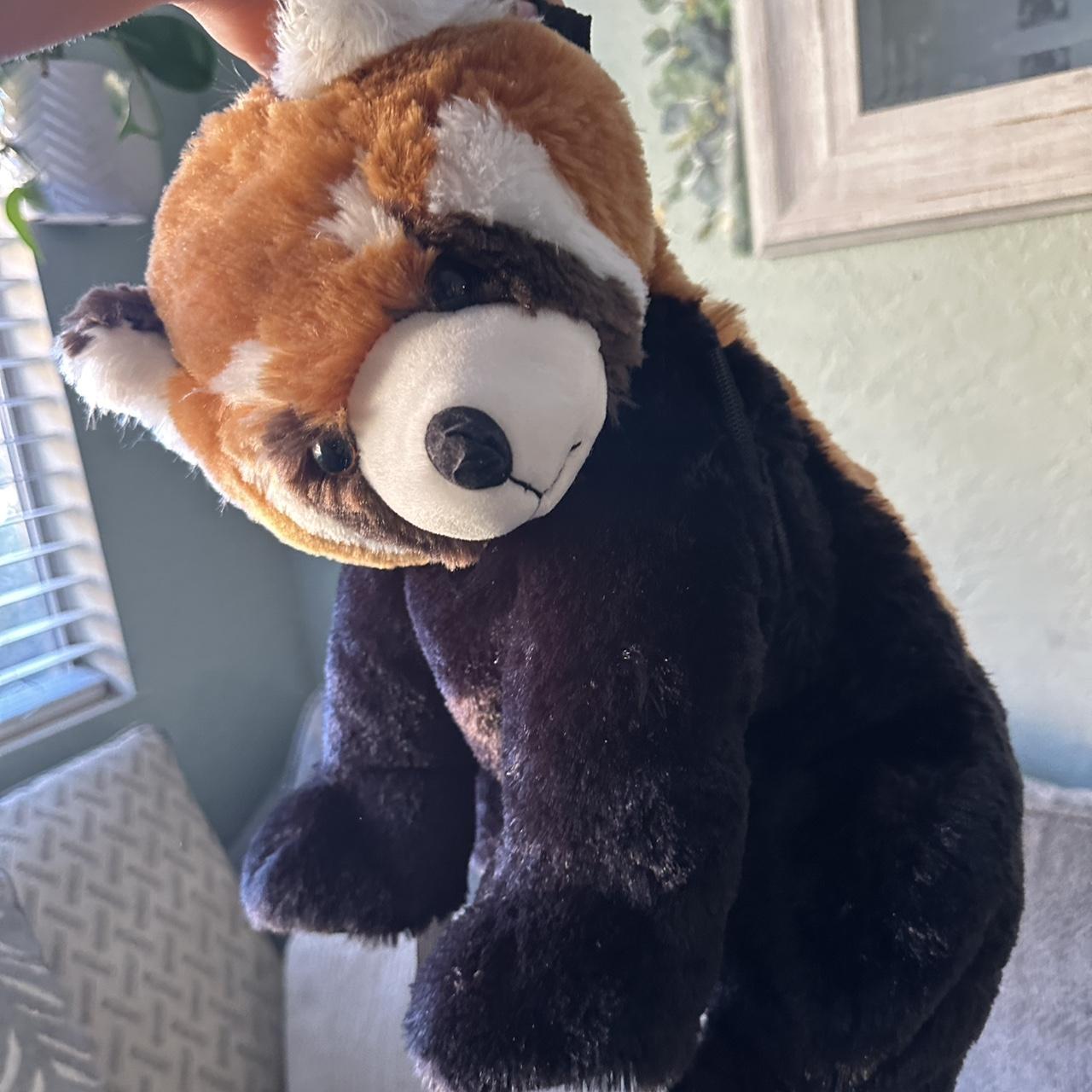 red panda backpack super soft and fluffy, no tears... - Depop