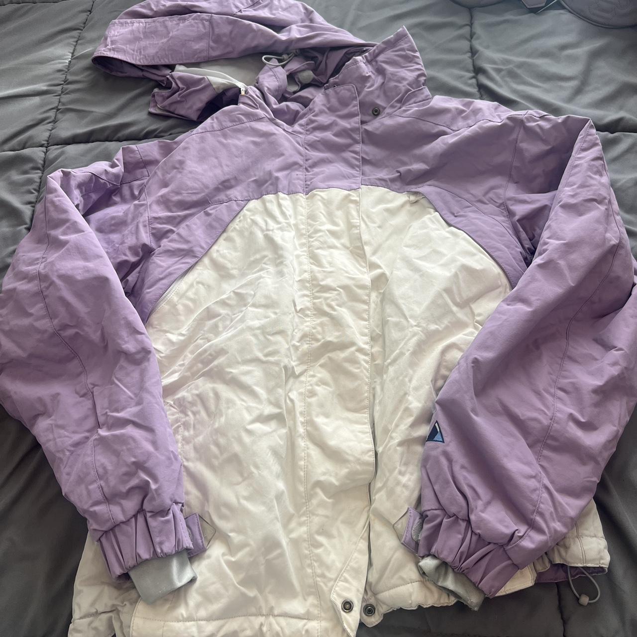 PURPLE/WHITE SNOW JACKET - brand: oxide - women size... - Depop